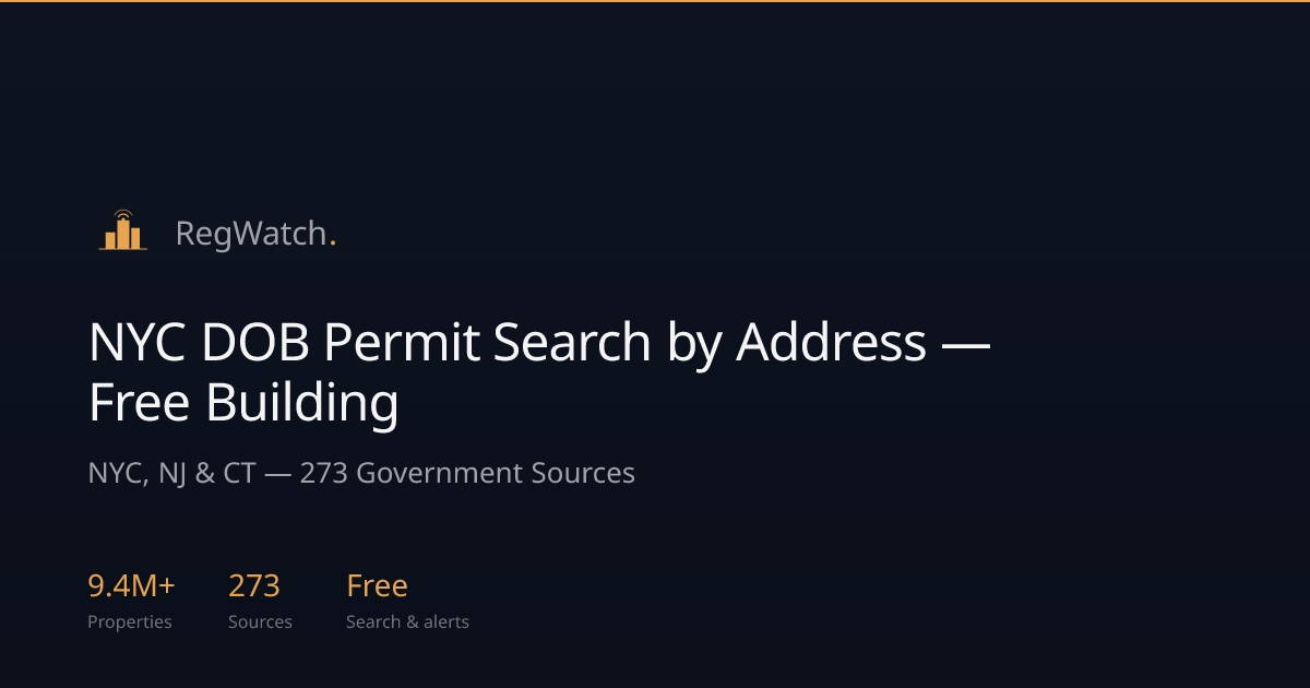 NYC DOB Permit Search by Address — Free Building | RegWatch